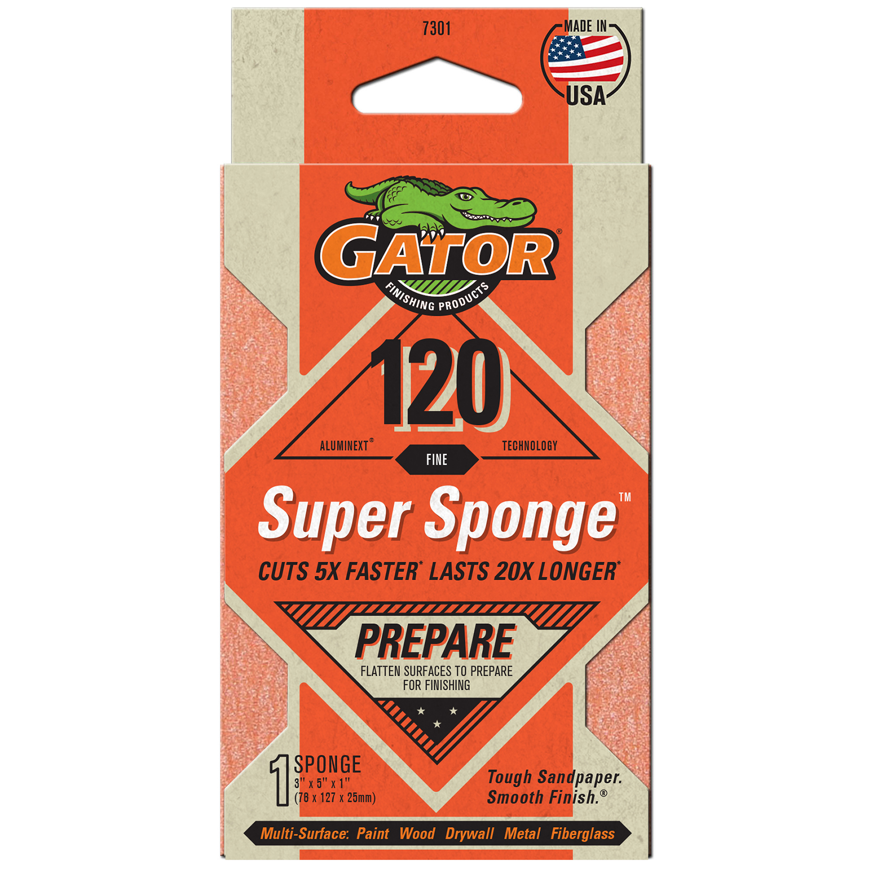 Gator Super Esponja Premium de óxido de aluminio de grano 120 | Rust ...